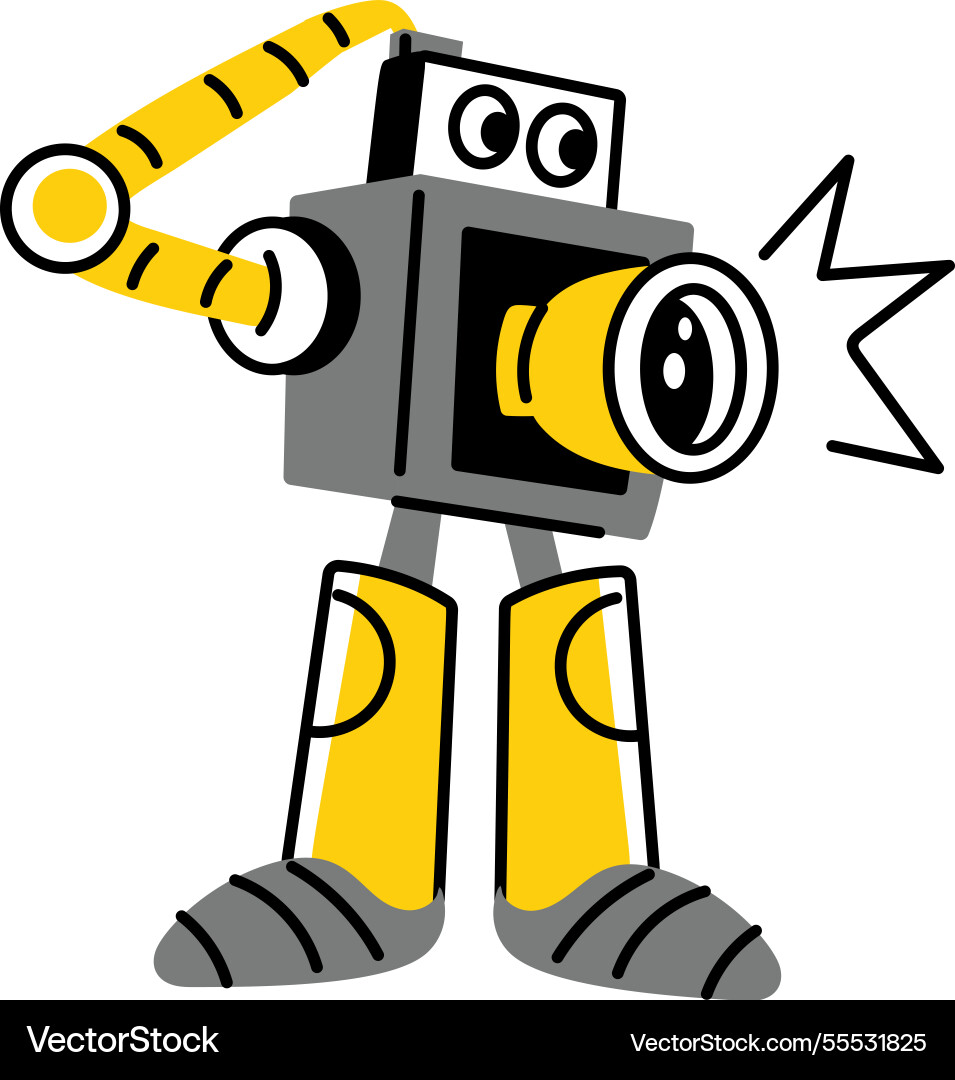 Robot camera Royalty Free Vector Image - VectorStock