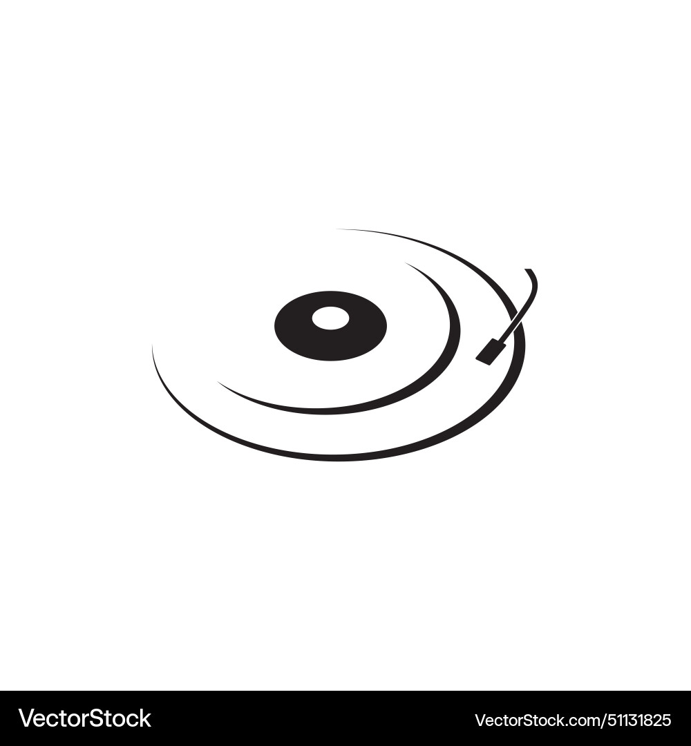 Vinyl music record logo Royalty Free Vector Image