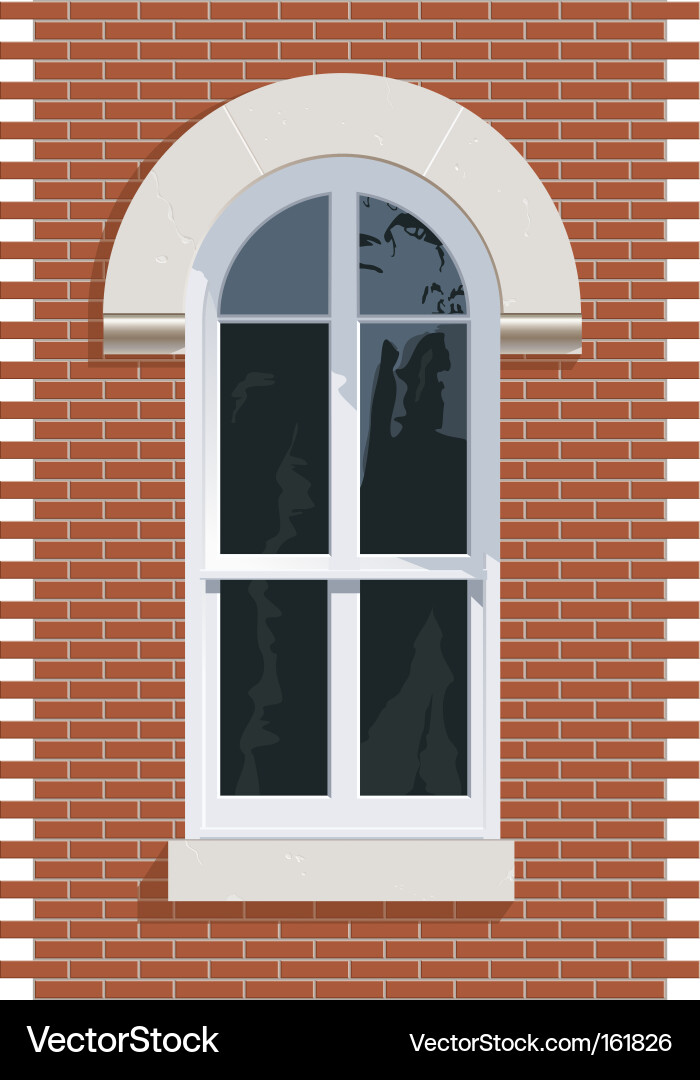 Brick Window with Arch Royalty Free Vector Image