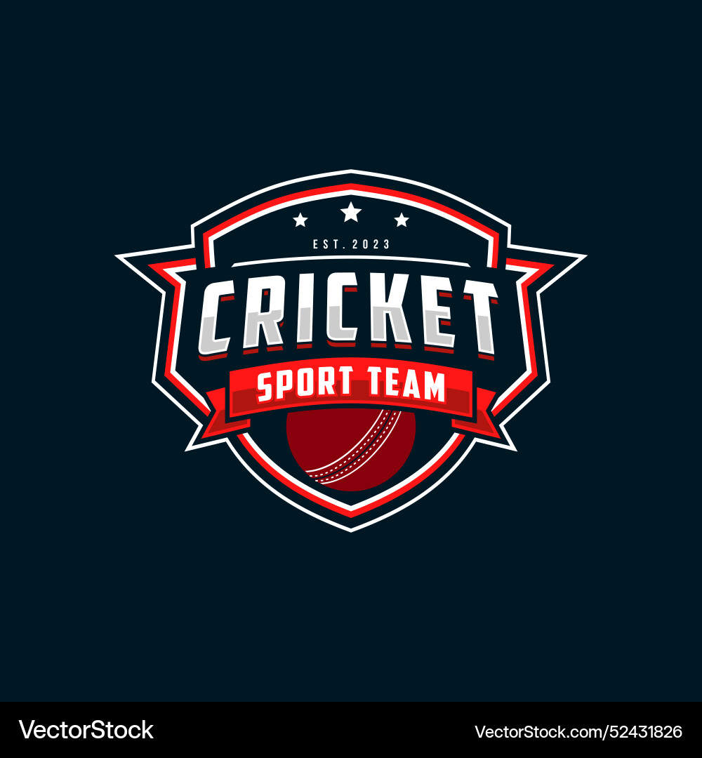 Cricket logo sport design template emblem Vector Image