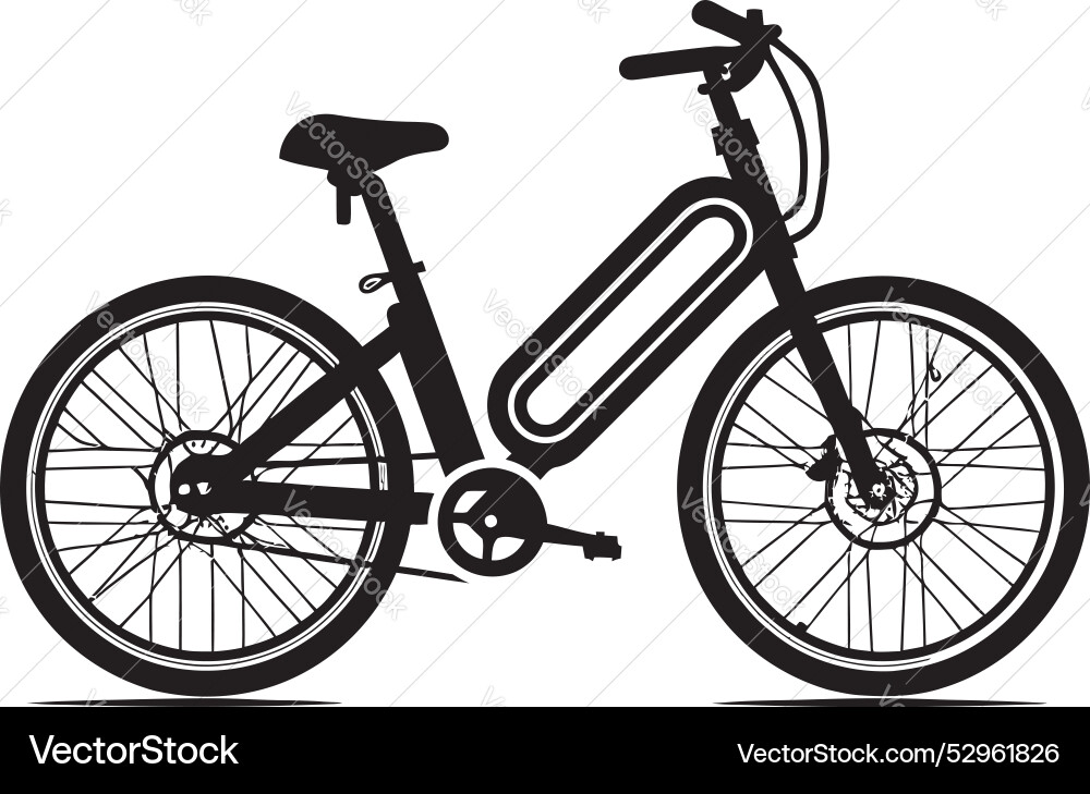 Efficient commute black electric bike eco Vector Image