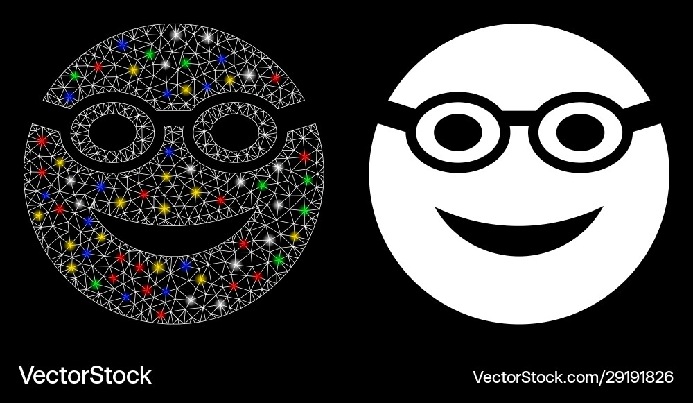 Flare mesh 2d swimmer smiley icon with spots Vector Image