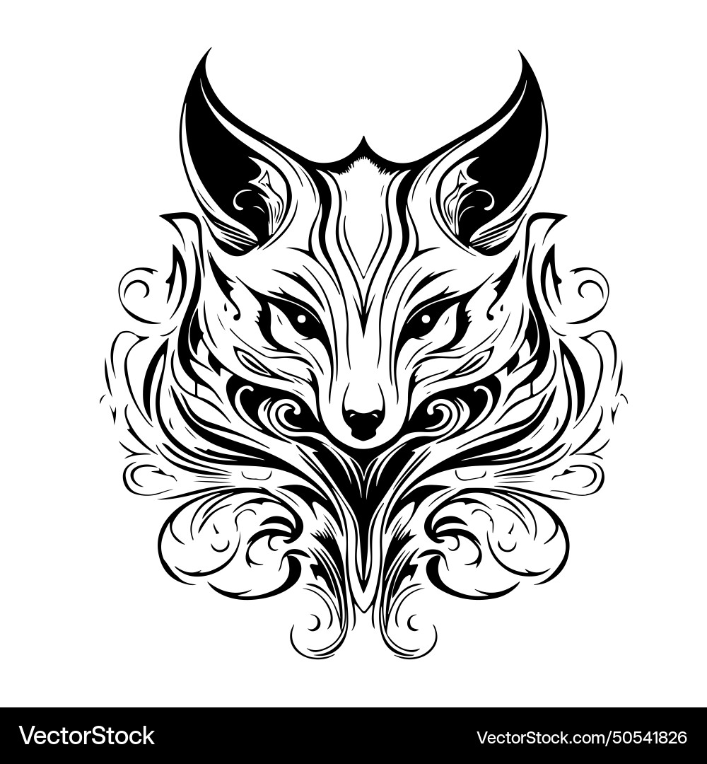 Fox heraldic drawing Royalty Free Vector Image