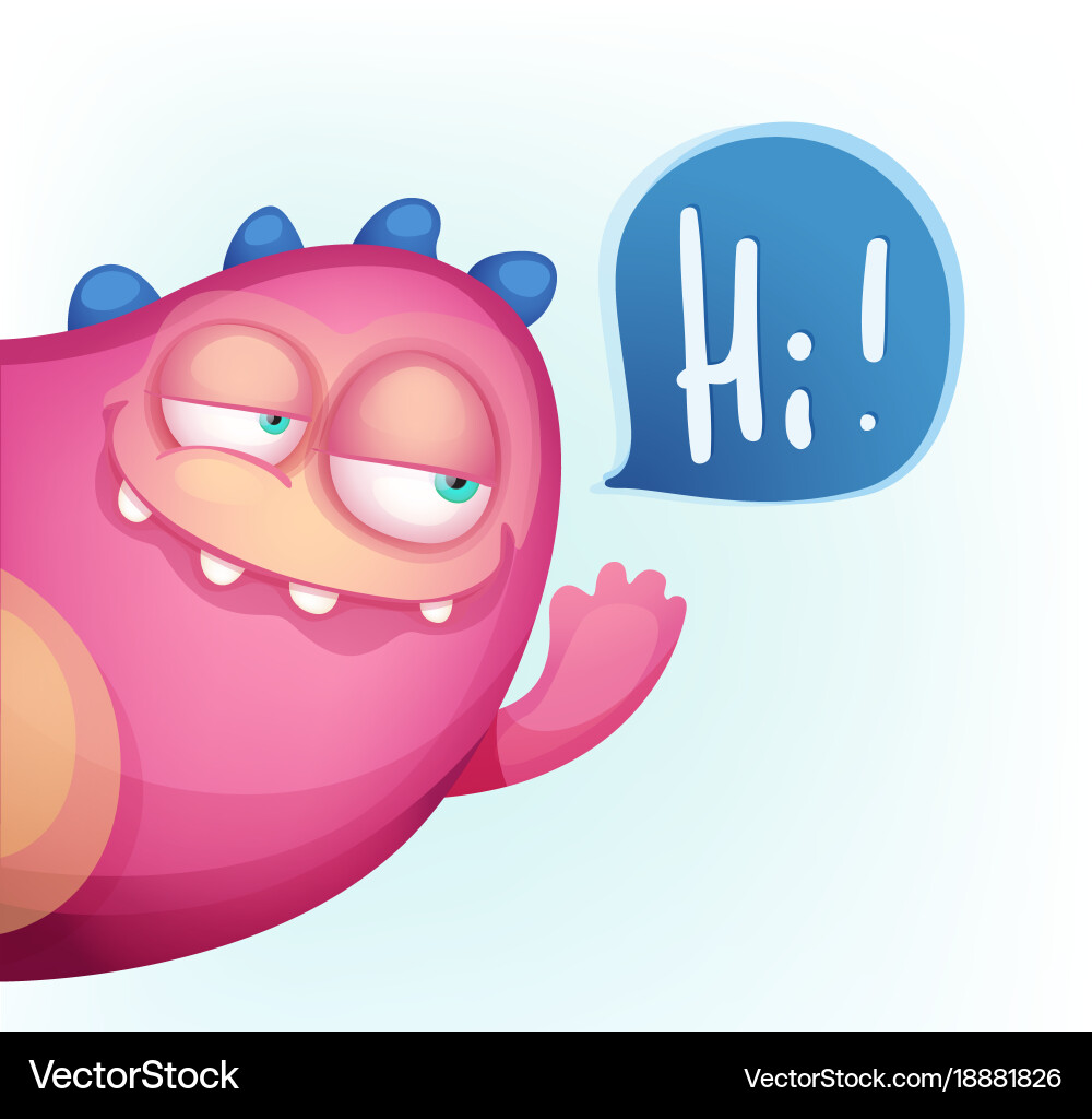 Friendly Monster Waving Royalty Free Vector Image