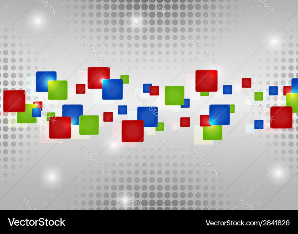 Geometric Color Blocks - Grey Background Vector Image