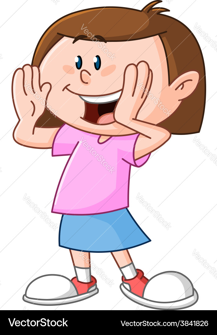 Girl calling someone Royalty Free Vector Image