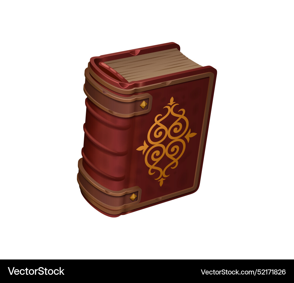 Old magic game book medieval parchment spellbook Vector Image