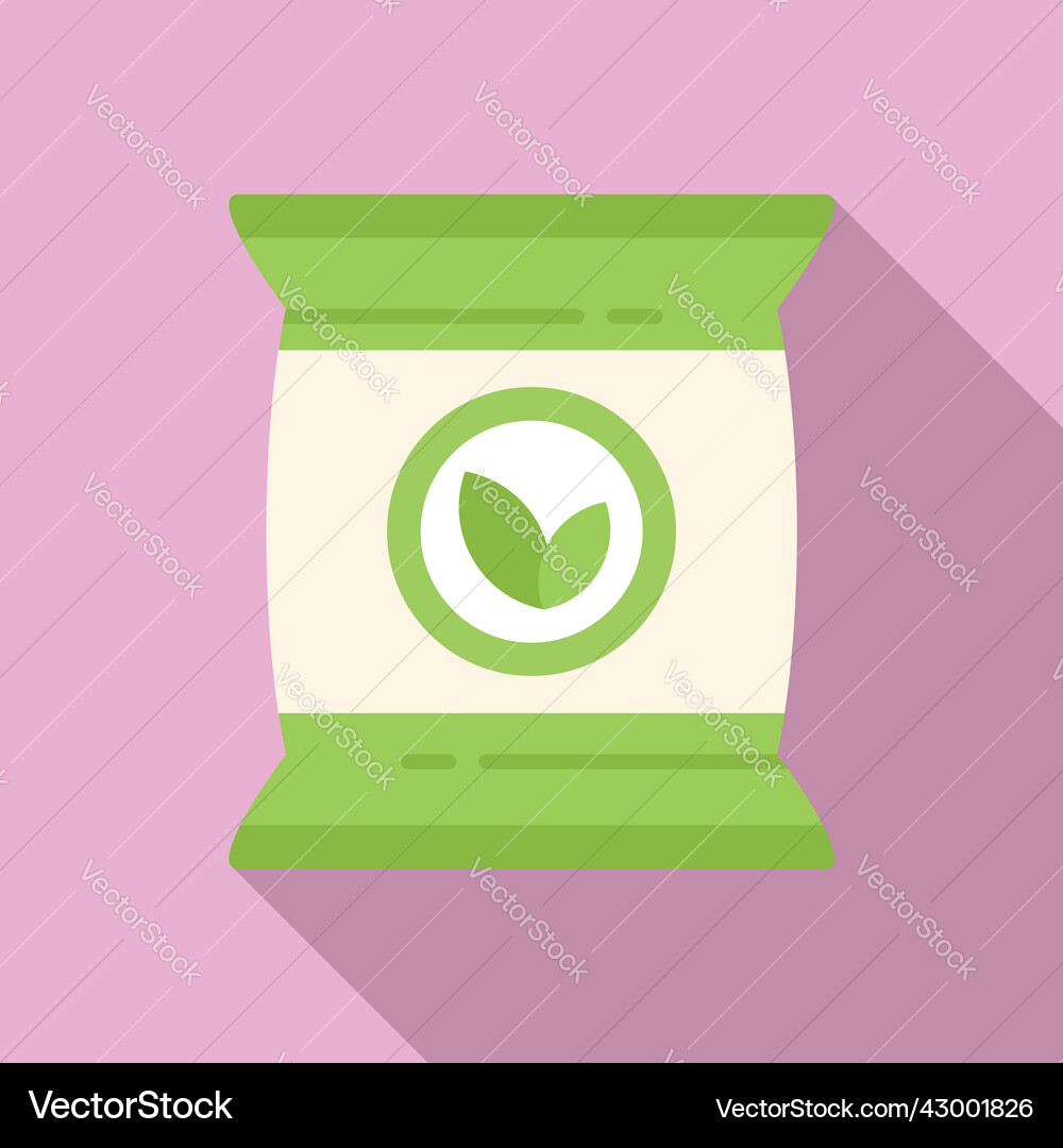 Plant soil pack icon flat farming Royalty Free Vector Image