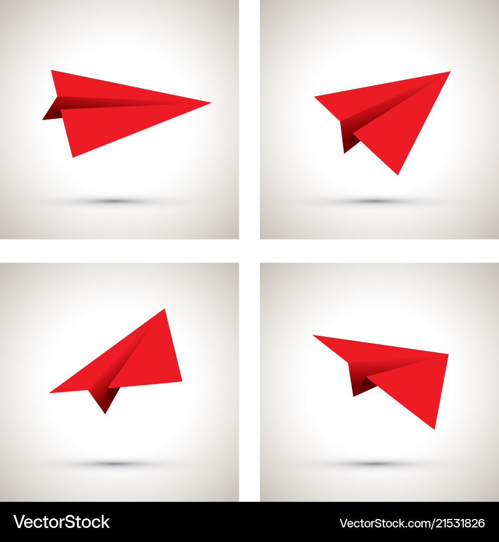 Red paper airplanes Royalty Free Vector Image - VectorStock