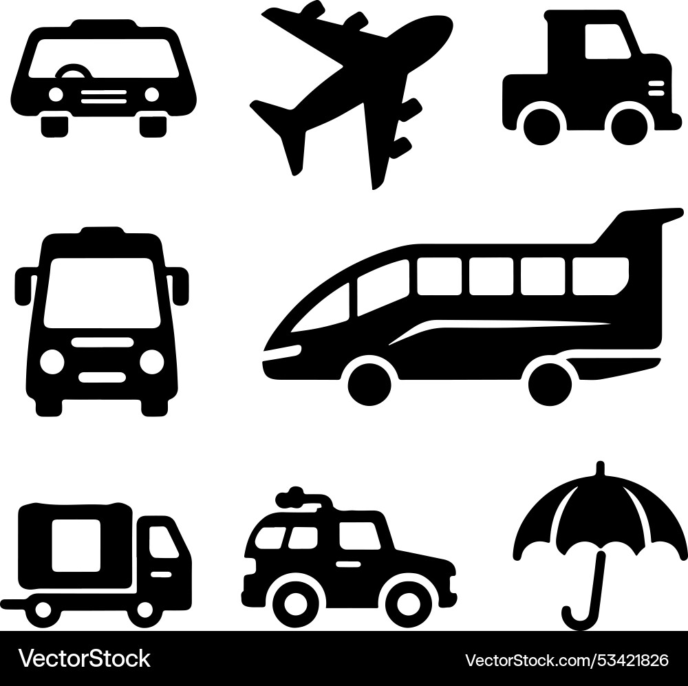 Simple transport icon logo art silhouettes Vector Image