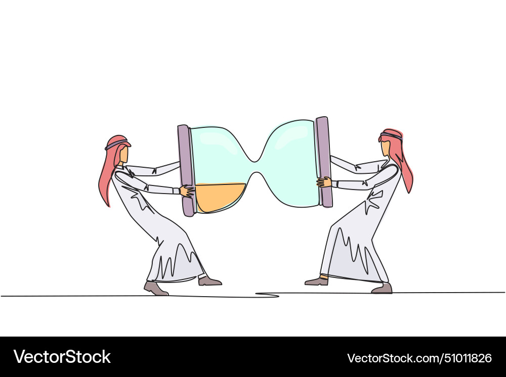 Single continuous line drawing two angry arabian Vector Image Single continuous line drawing two angry arabian Vector Image