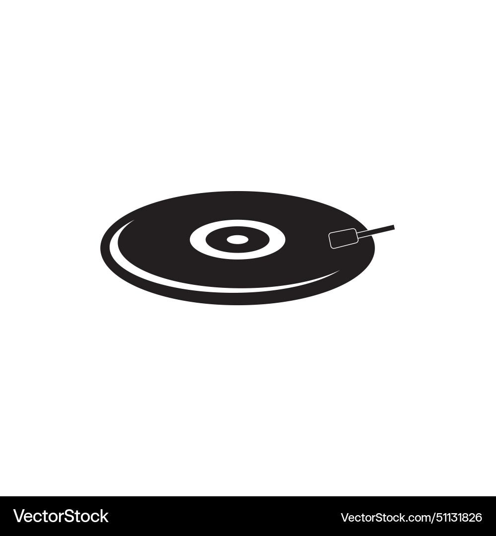 Vinyl music record logo Royalty Free Vector Image