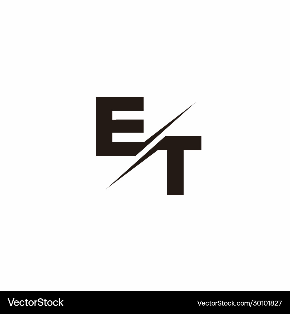 Et logo letter monogram slash with modern Vector Image