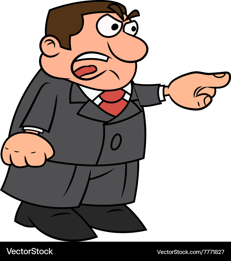 Frustrated Boss Shouting Royalty Free Vector Image