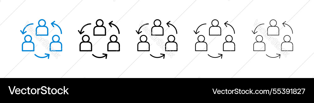 Mediator icons in five different stroke sizes Vector Image