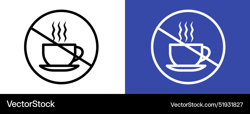 No coffee cups allowed sign restrict beverage Vector Image
