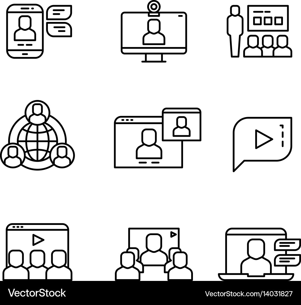 Presentation computer conference webinar Vector Image