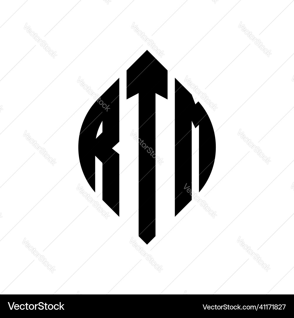 Rtm circle letter logo design Royalty Free Vector Image