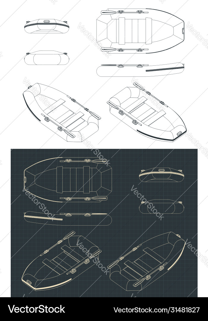 Rubber boat drawing Royalty Free Vector Image - VectorStock