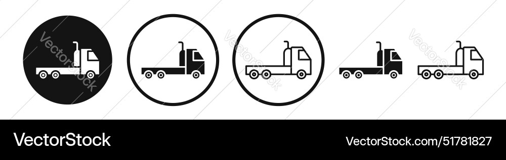 Truck container empty icon set black filled Vector Image