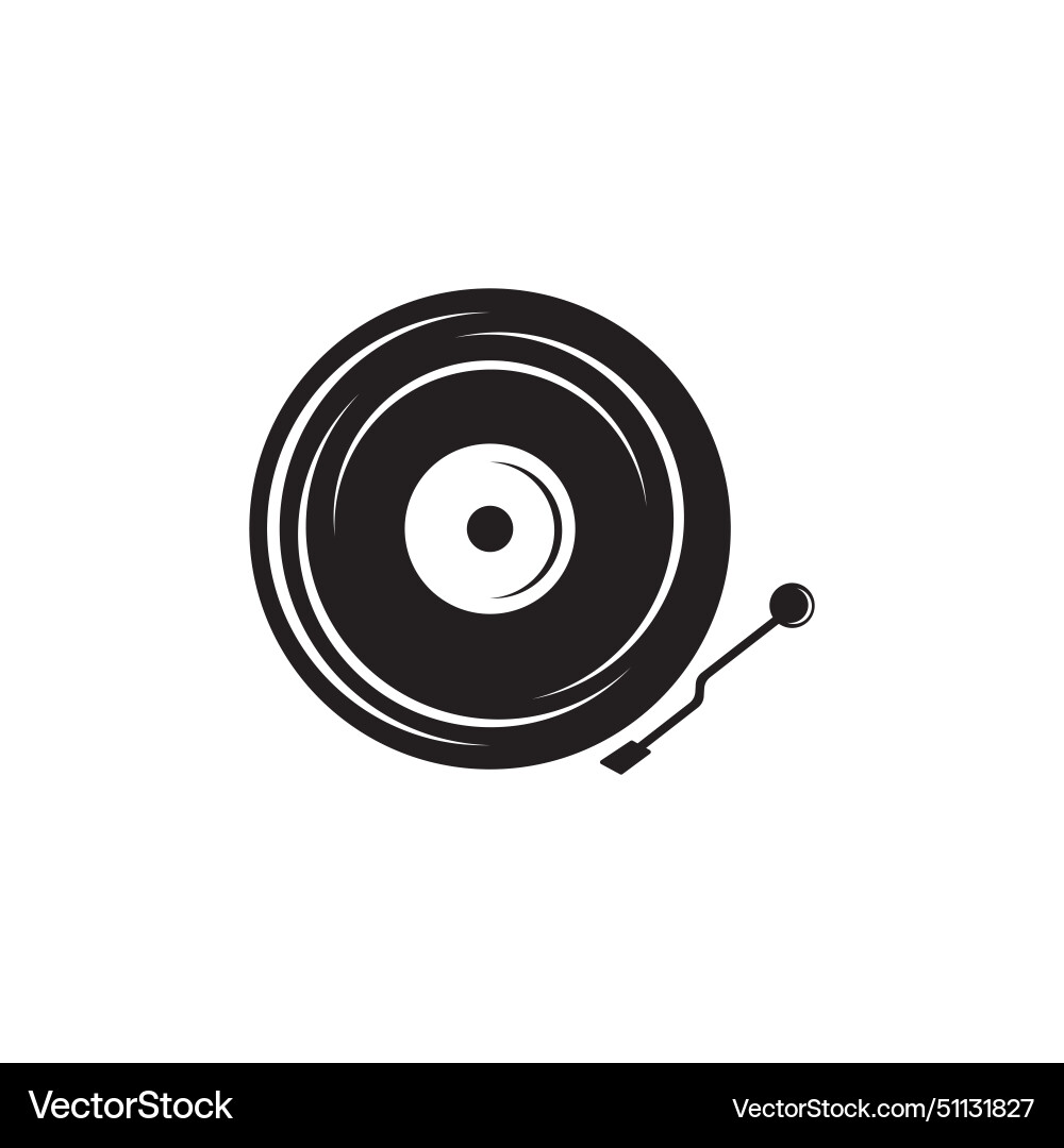 Vinyl music record logo Royalty Free Vector Image