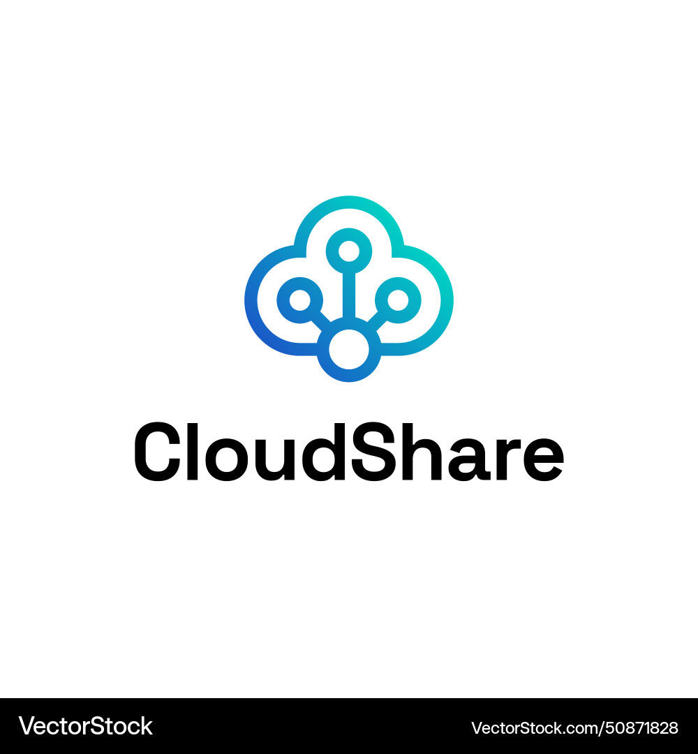 Cloud share upload logo Royalty Free Vector Image