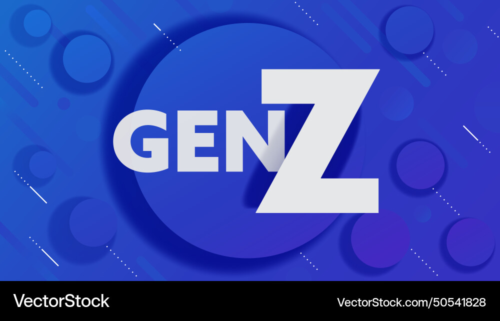 Gen z design on abstract blue background Vector Image
