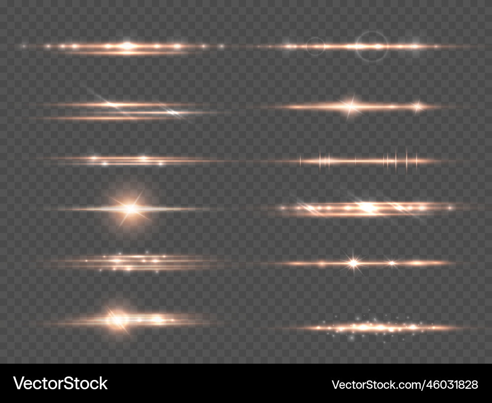 Horizontal lens flare and glowing Royalty Free Vector Image