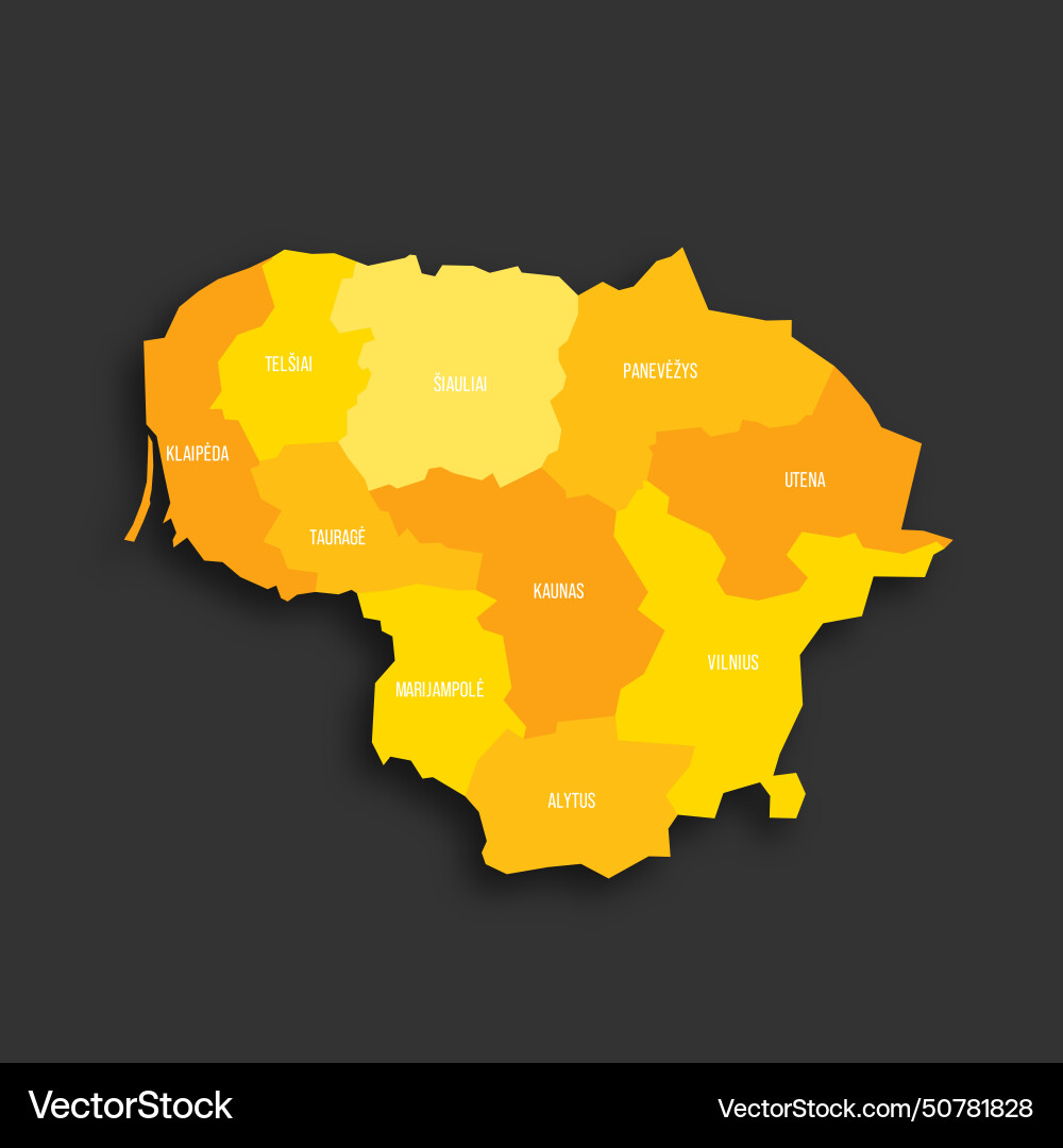 Lithuania political map of administrative Vector Image