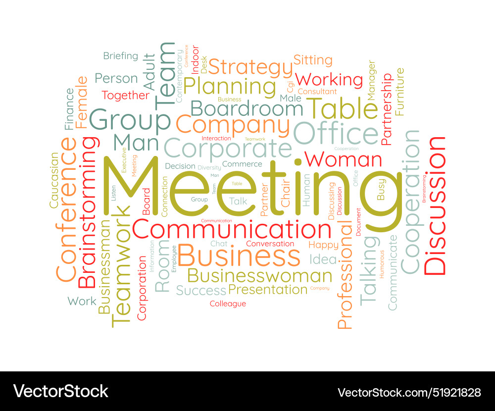 Meeting wordcloud template business concept Vector Image