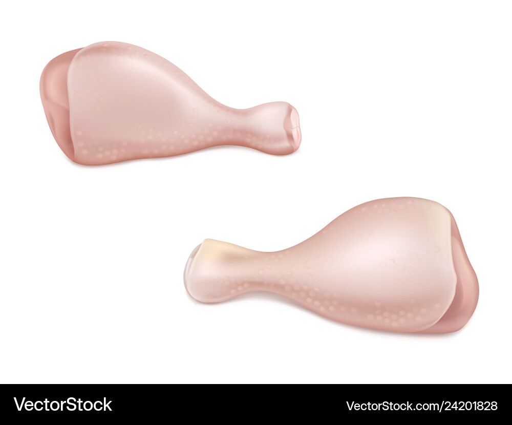 Raw chicken legs 3d realistic Royalty Free Vector Image