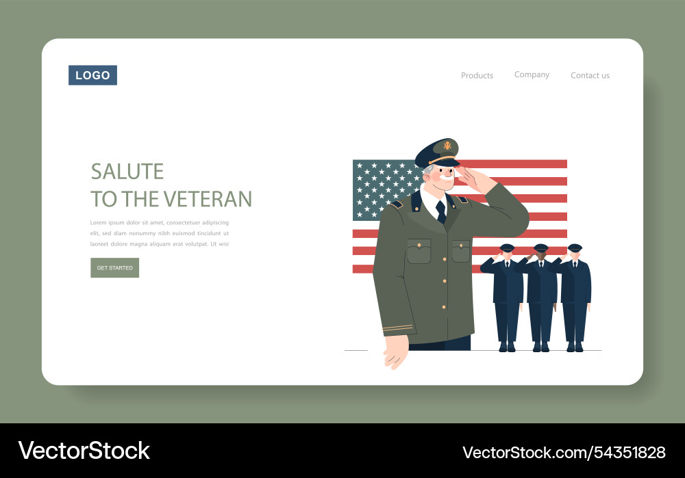 Salute to the veteran flat Royalty Free Vector Image