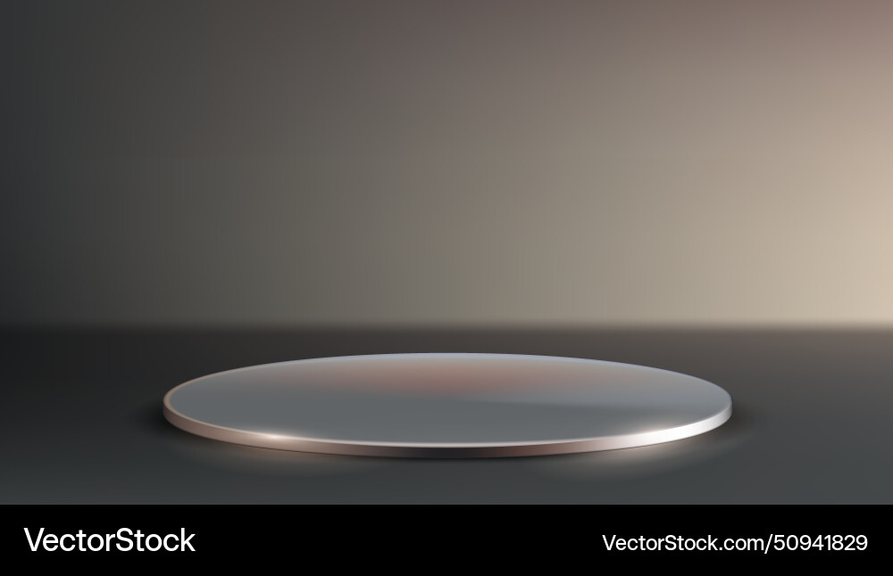 3d studio room with metallic or glass podium Vector Image