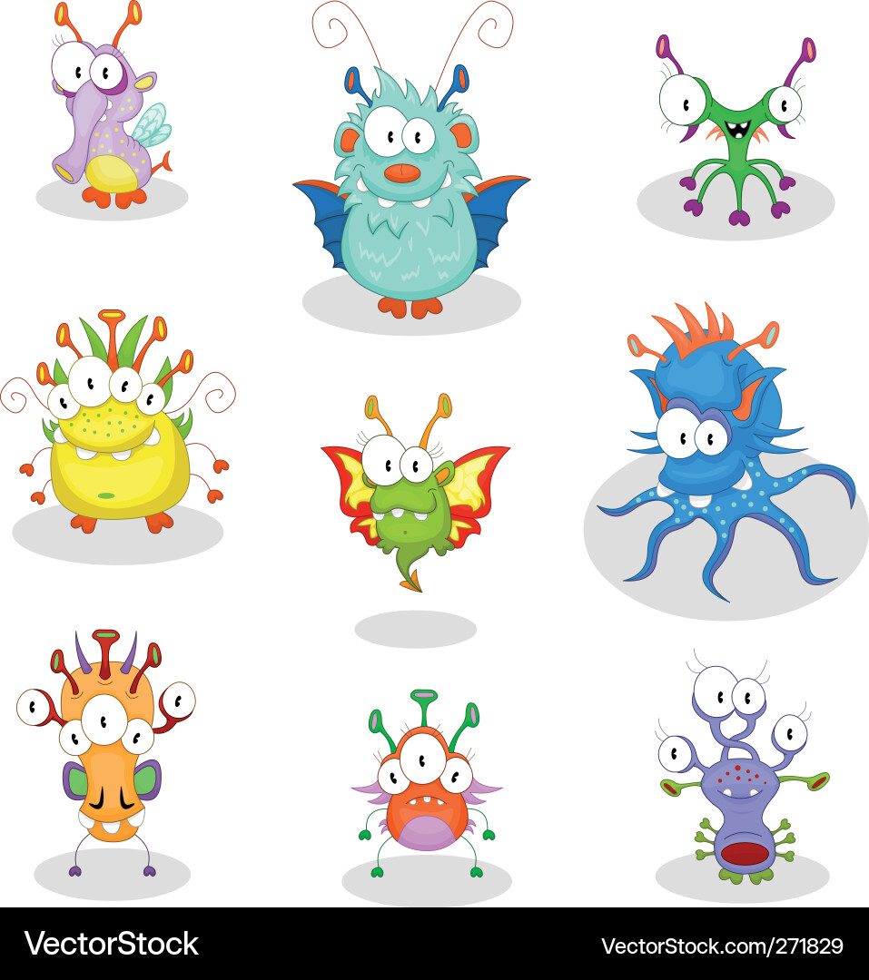 Cartoon monsters Royalty Free Vector Image - VectorStock