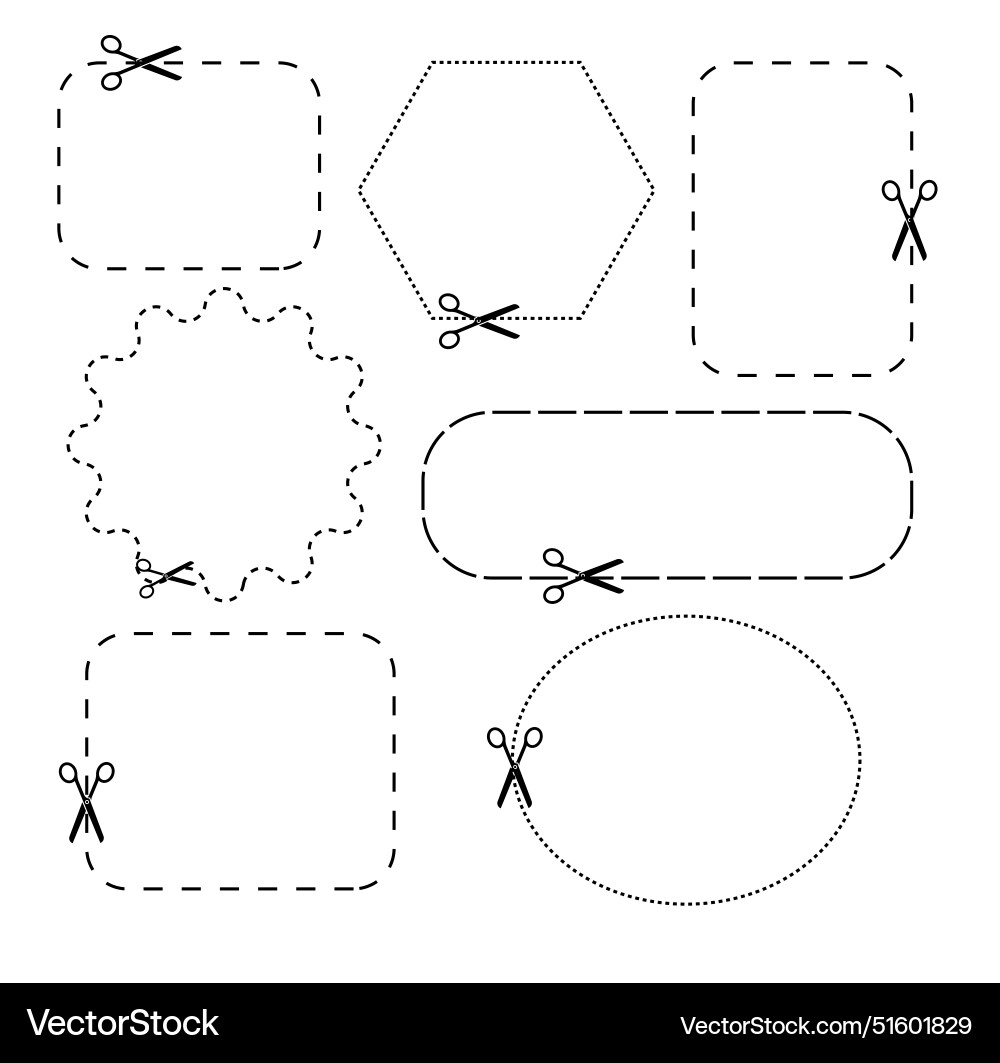 Cut here line icon pack symbol suitable Royalty Free Vector