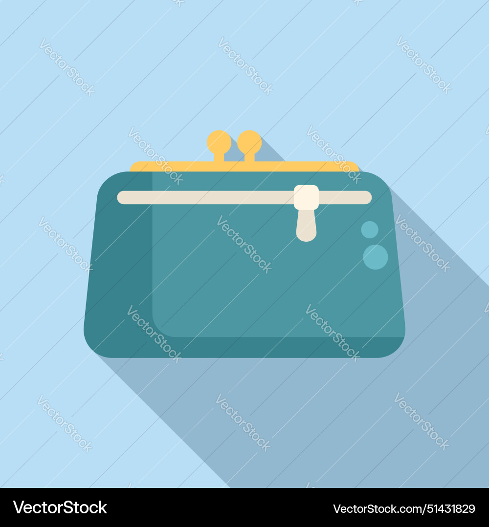 Flat design of a blue wallet Royalty Free Vector Image
