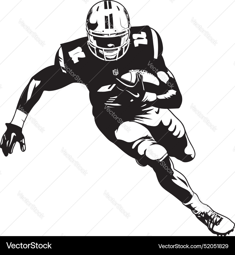 Gridiron icon black emblem of nfl player Vector Image