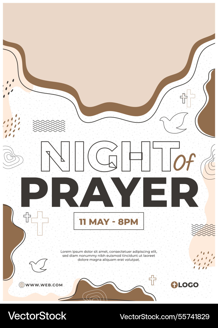 Hand drawn christian church poster Royalty Free Vector Image
