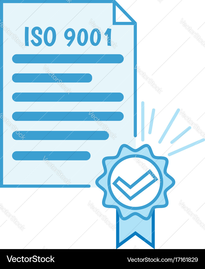 Iso 9001 certificate Royalty Free Vector Image