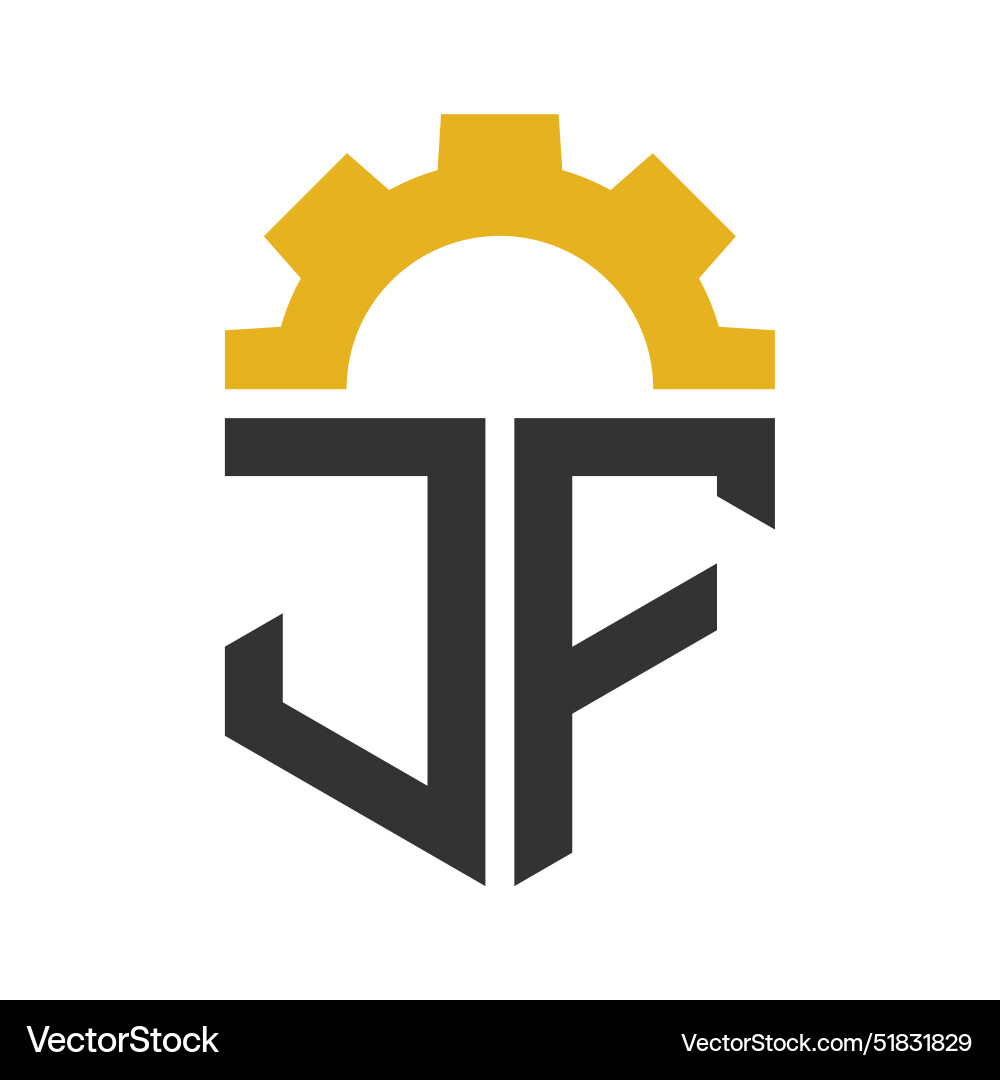 Letter jf gear logo design for service center Vector Image