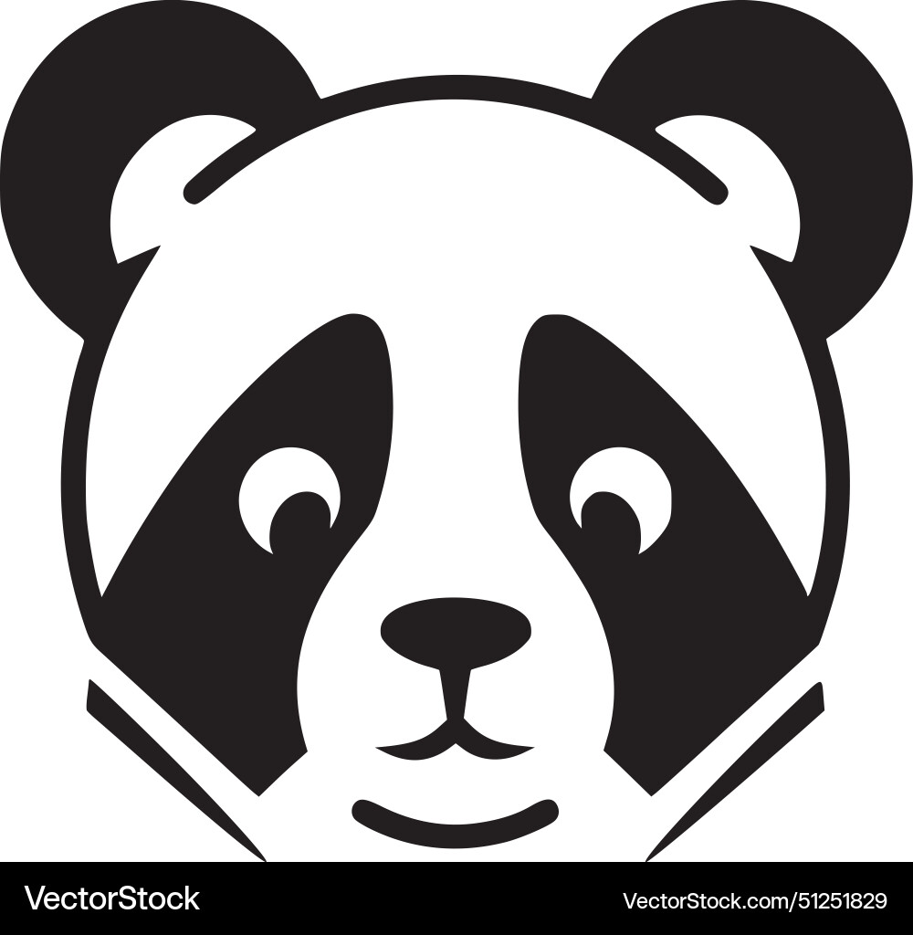 Panda - black and white Royalty Free Vector Image