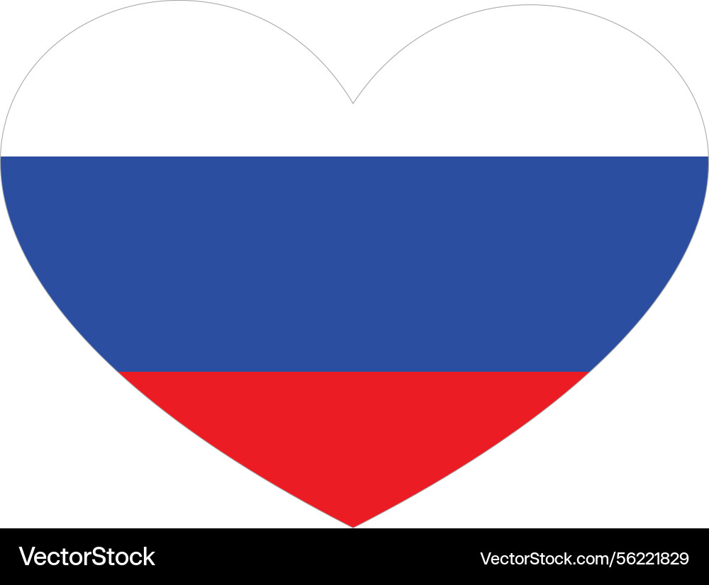 Russia flag icon heart shape Royalty Free Vector Image