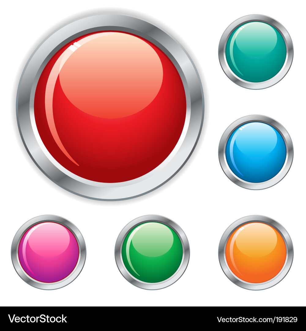 Shiny buttons Royalty Free Vector Image - VectorStock