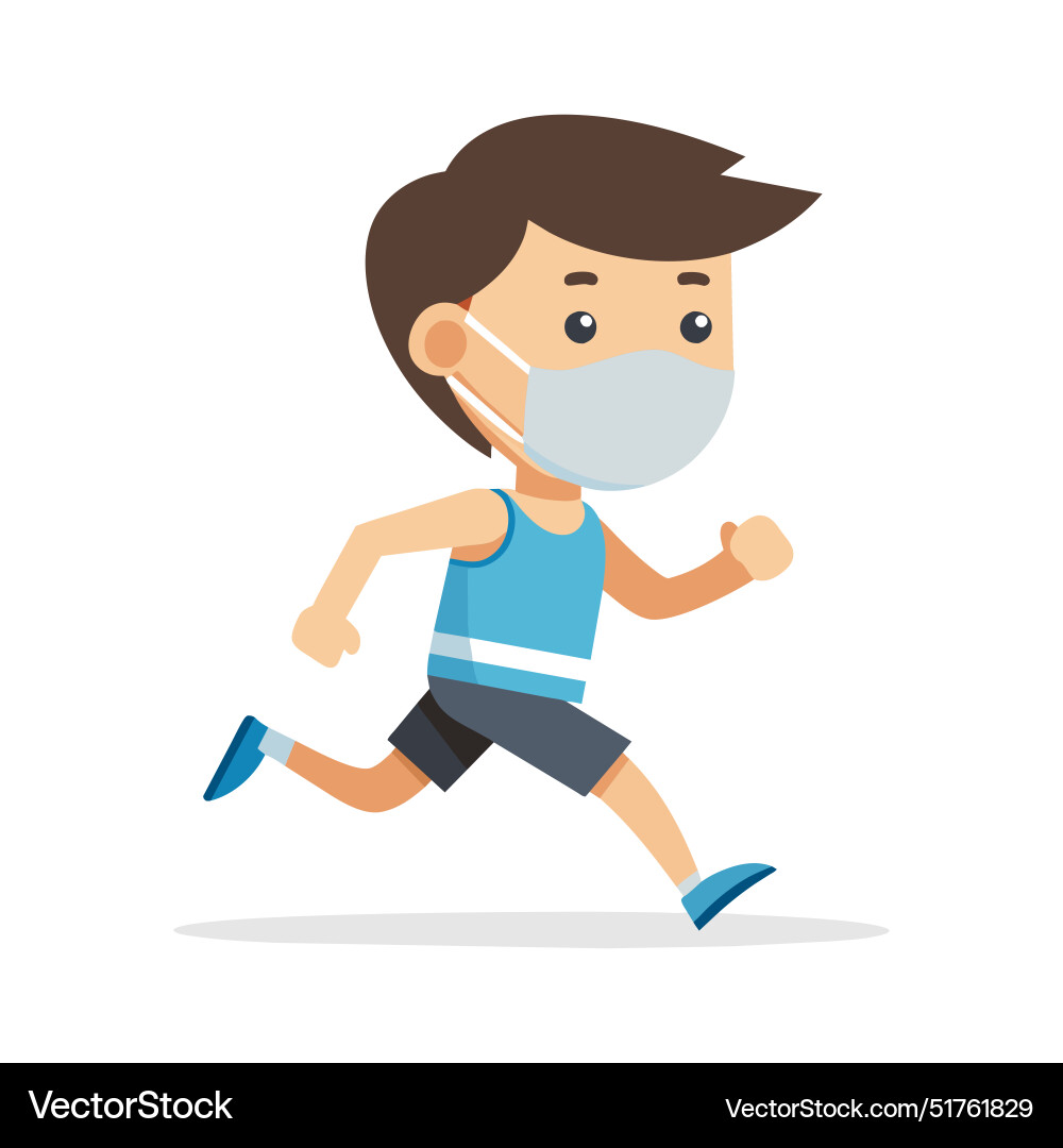 Young boy run flat Royalty Free Vector Image - VectorStock