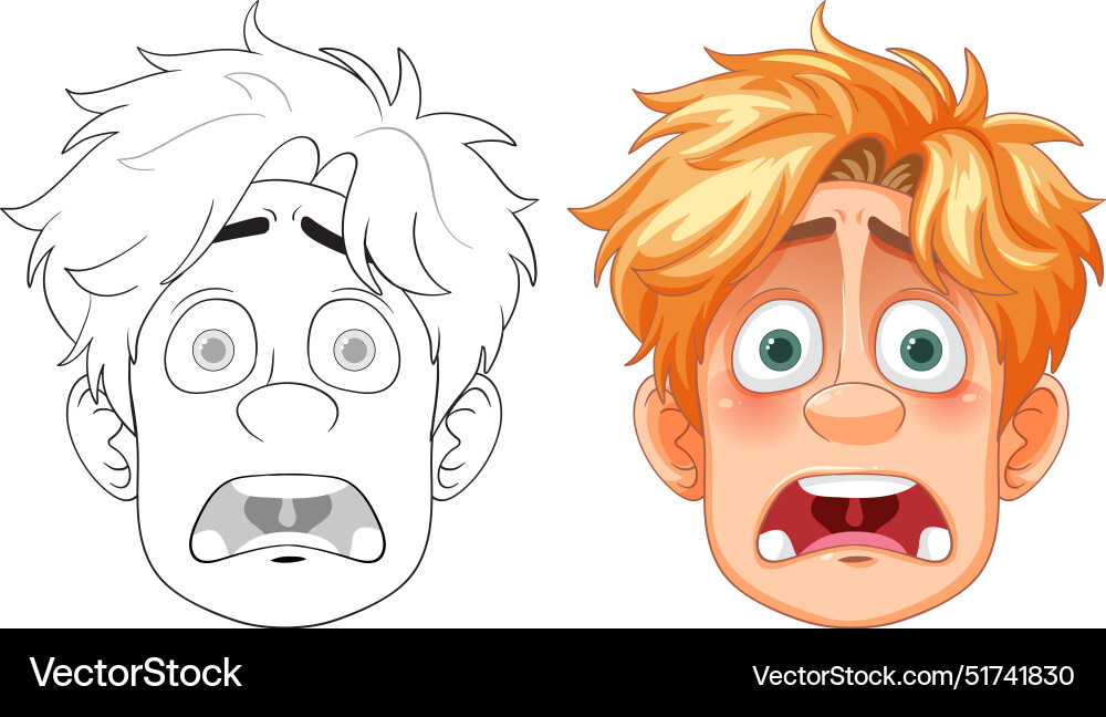 A shocked face Royalty Free Vector Image - VectorStock