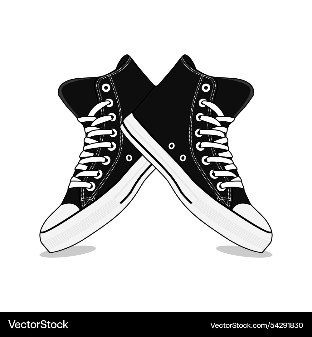 Converse shoes low image and Royalty Free Vector Image