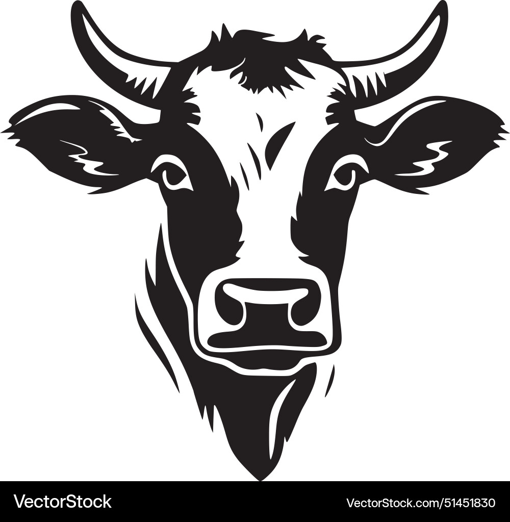 Cow - black and white Royalty Free Vector Image