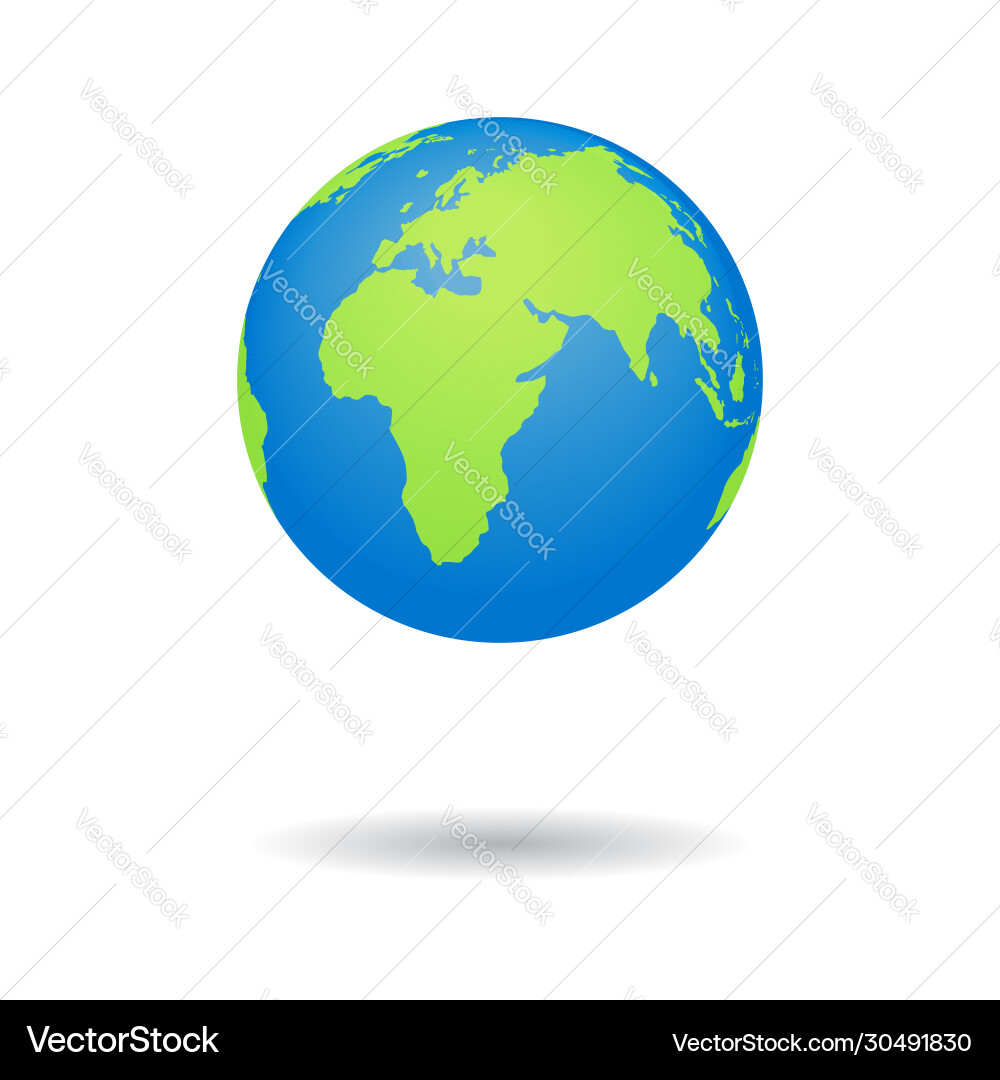 Earth globus map 3d globe icon world symbol Vector Image