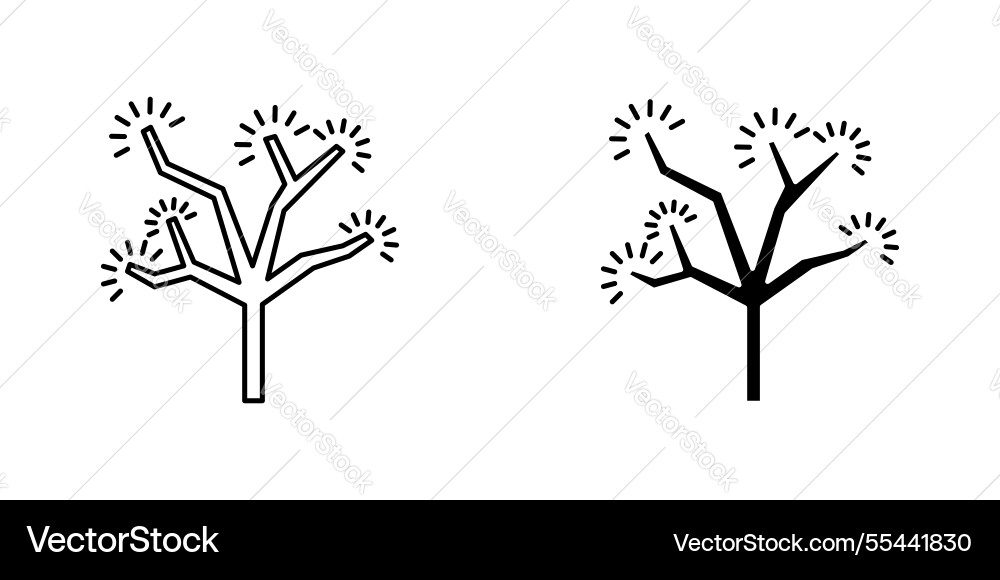 Joshua tree icon symbol collection on white Vector Image