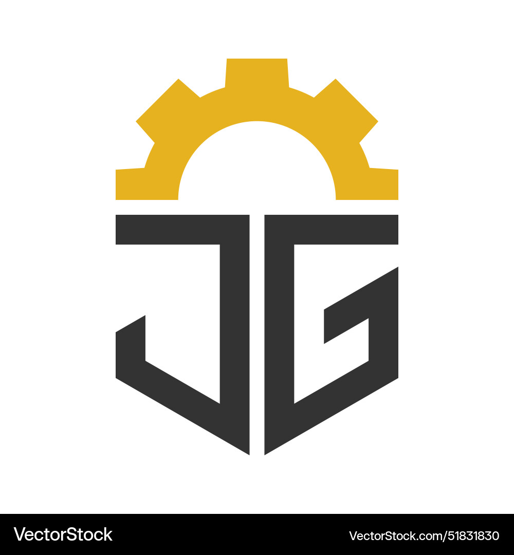 Letter jg gear logo design for service center Vector Image